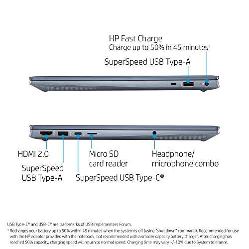 HP 2022 Pavilion 15.6" FHD IPS Micro-Edge Laptop AMD 8-Core Ryzen 7 5700U Radeon Graphics 32GB RAM DDR4 512GB NVMe SSD USB-C WiFi AX Bluetooth HDMI 2.0 Webcam Windows 10 Home w/ RE USB