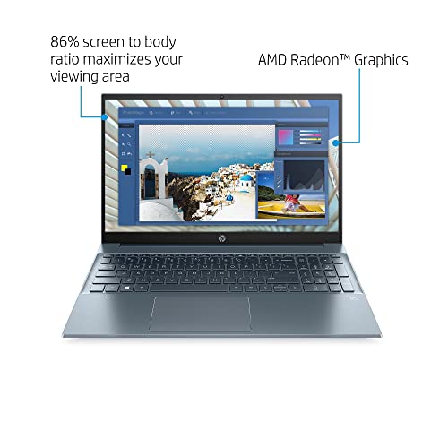 HP 2022 Pavilion 15.6" FHD IPS Micro-Edge Laptop AMD 8-Core Ryzen 7 5700U Radeon Graphics 32GB RAM DDR4 512GB NVMe SSD USB-C WiFi AX Bluetooth HDMI 2.0 Webcam Windows 10 Home w/ RE USB