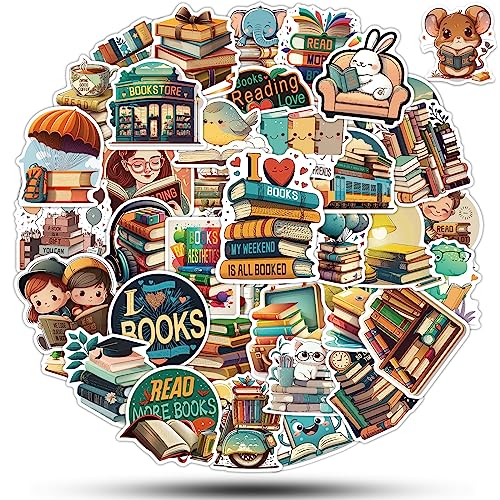 100 Pcs Book Stickers for Kids Teens, Bookish Reading Stickers for Students Teachers, Girls Boys Book Lovers Gifts Accessories, Cute Bookish Decorations for Kindle Water Bottles Laptop