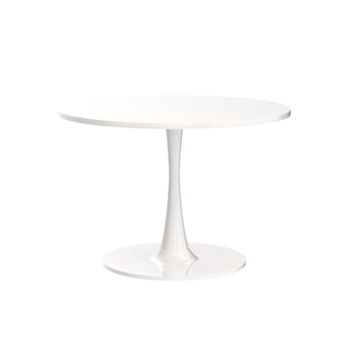 DKLGG White Round Dining Table, 31.5" Tulip Table Kitchen Dining Table 2-4 People with MDF Table Top & Pedestal Base, Mid-Century End Table Leisure Table Coffee Office Living Room Table