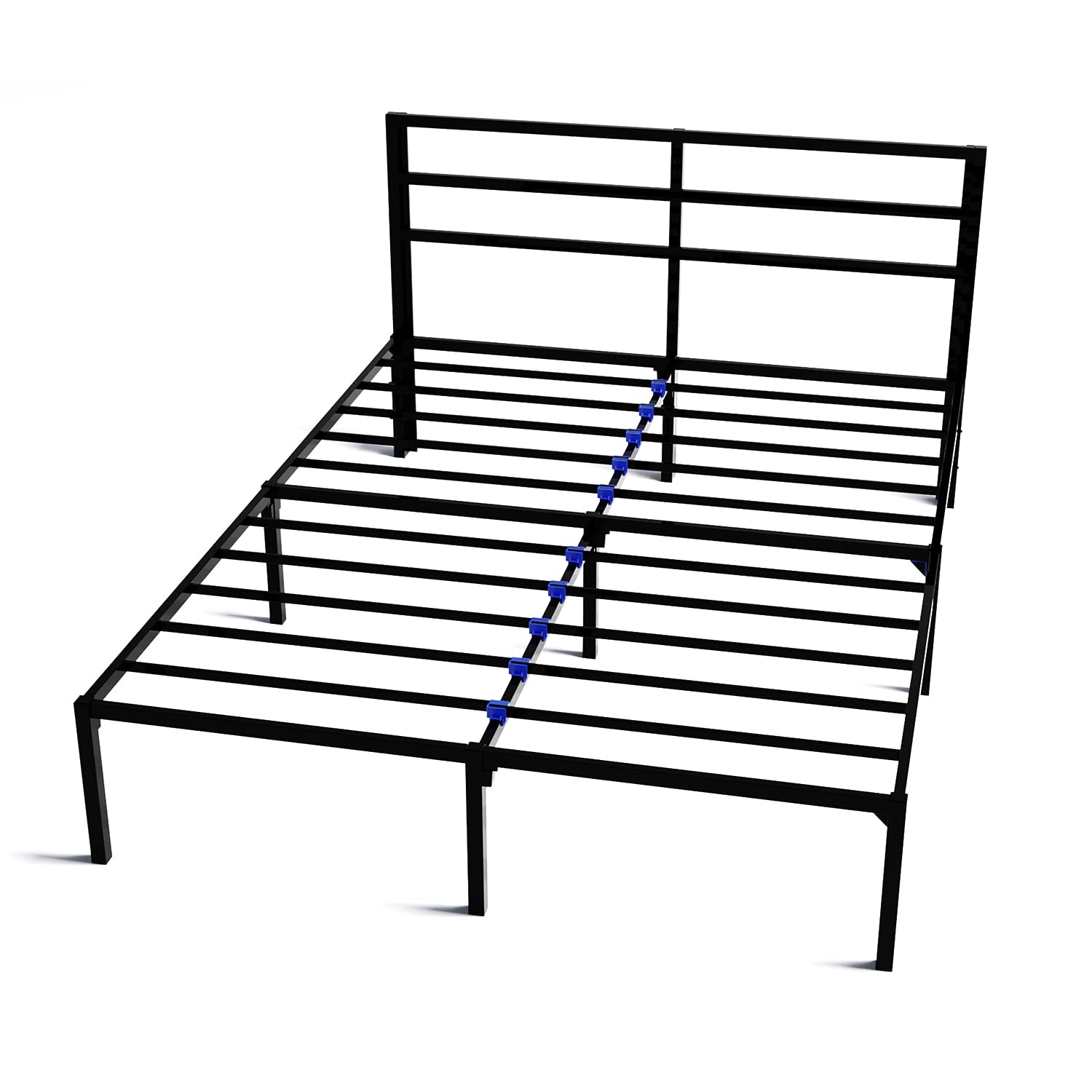 UrbanLab QuickLock Queen Platform Bed Frame with Headboard | Quiet & Sturdy | No Box Spring | 14 inch Mattress Foundation Metal Platform Bed Frame | Quiet & Sturdy | No Box Spring Needed