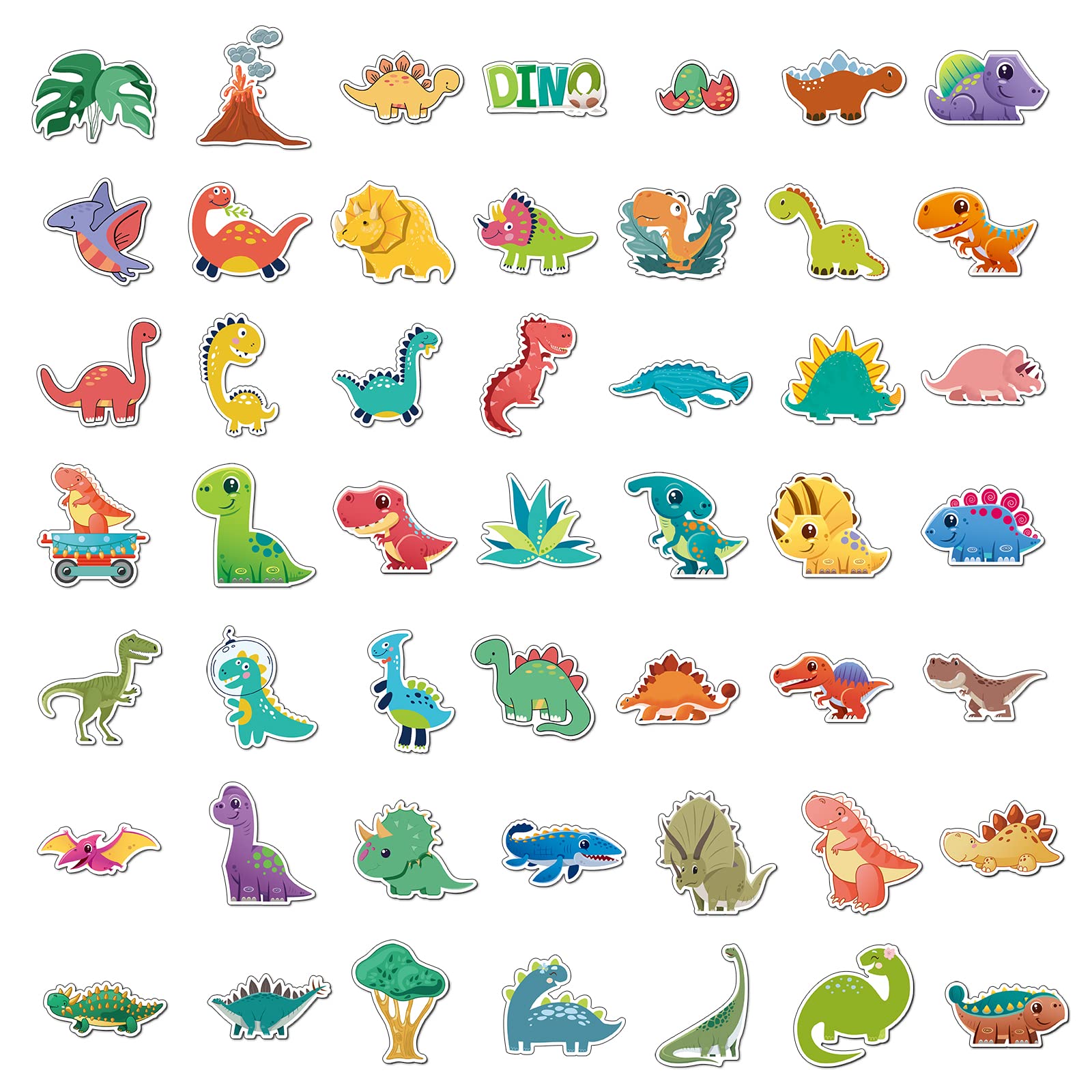 100PCS Cute Dinosaur Stickers for Kids, Waterproof Vinyl Water Bottle Stickers Phone Skateboard Hydro Flask Notebooks Laptop Sticker Packs