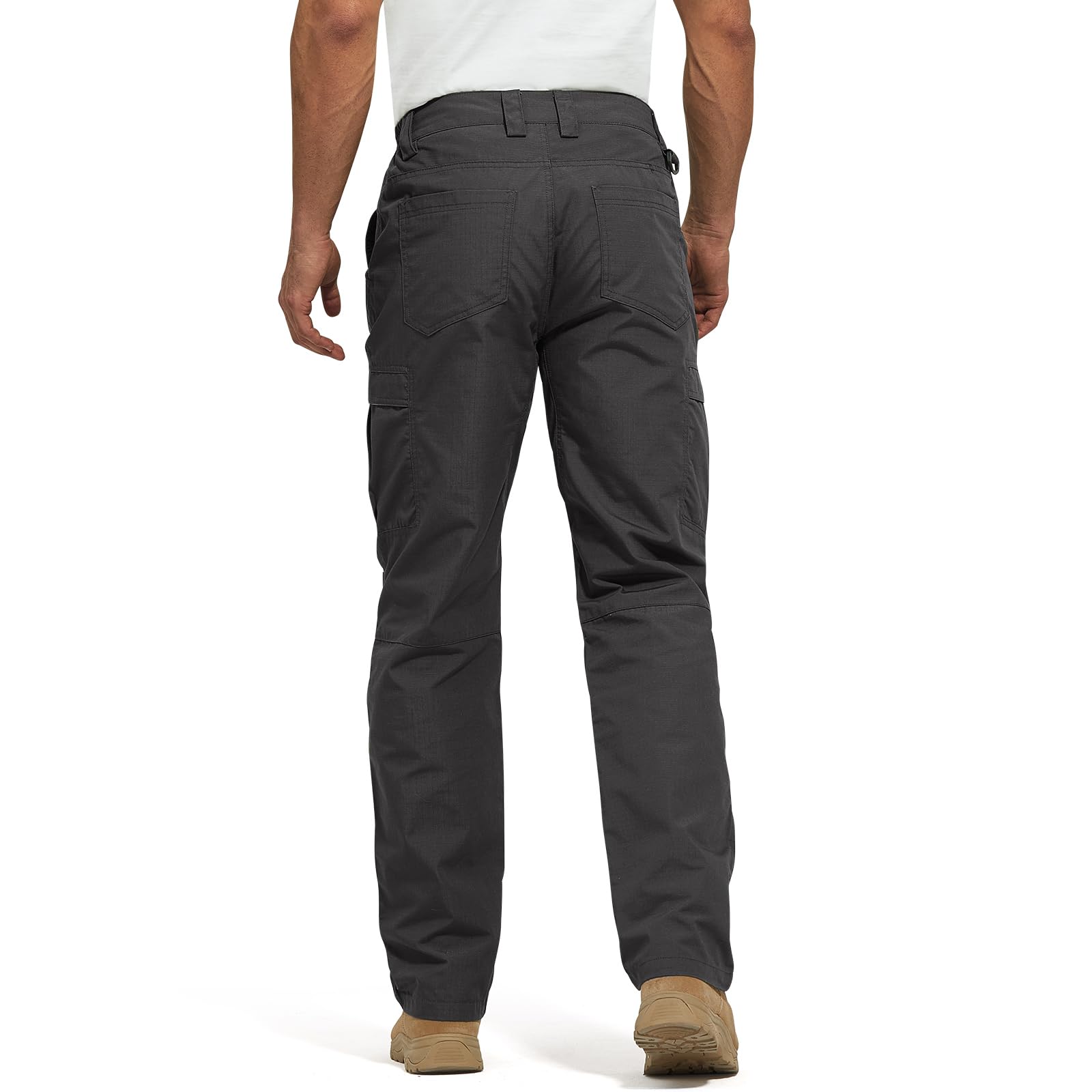 FREE SOLDIER Men's Water Resistant Pants Relaxed Fit Tactical Combat Army Cargo Work Pants with Multi Pocket (Classic Gray 36W/32L)