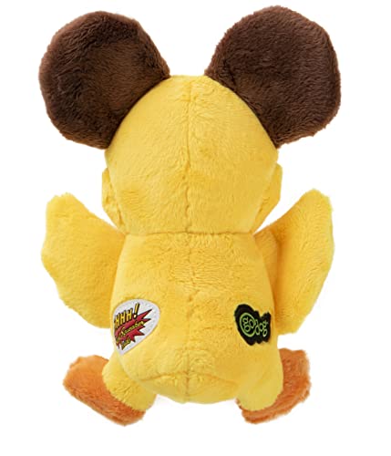 goDog Flips Duck-Bear Silent Squeak Plush Dog Toy, Chew Guard Technology - Yellow, Small