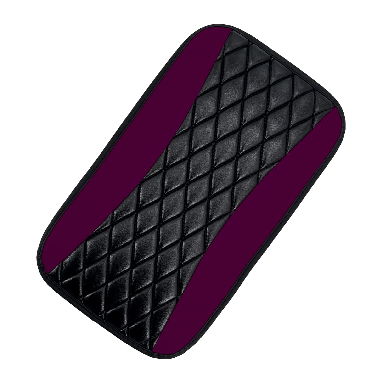 tobenbone Car Center Console Pad, Leather Waterproof Armrest Seat Box Cover Pad Protector, Comfortable Car Interior Accessories for Most Cars, Trucks, SUVs (Purple)