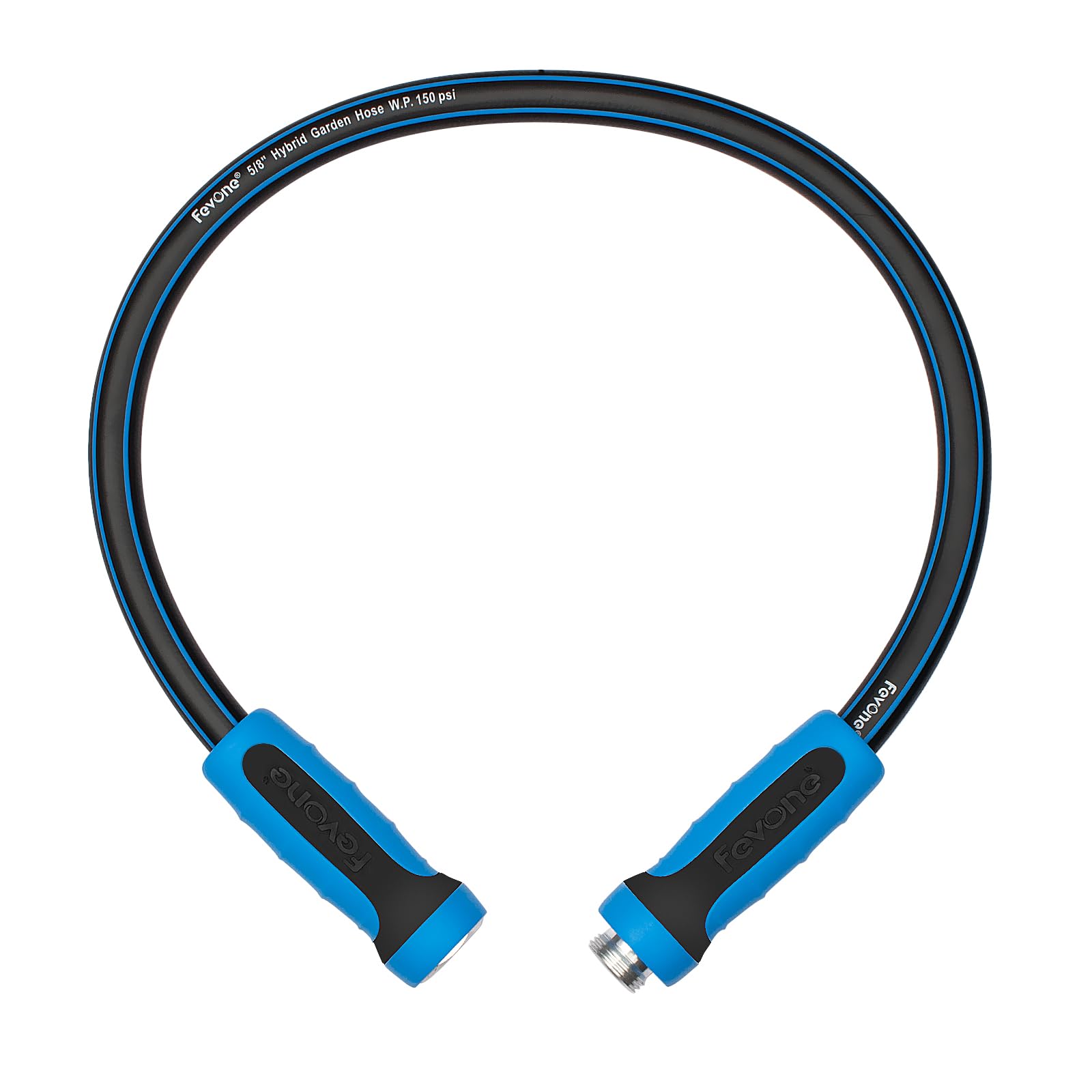 Fevone 3 ft Garden Hose, 2-Year Warranty Offered by Manufacturer, Hose Reel Leader Hose, Hybrid Polymer, Kink Resistance, 3/4" GHT Aluminum Fittings, 5/8" ID, 600 PSI, Drinking Water Safe (GH8)