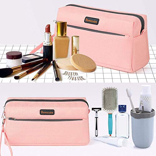 Homecube Pencil Case Cosmetic Bag Student Stationery Pouch Bag Office Storage Organizer for Girl Boy Women Men - Pink