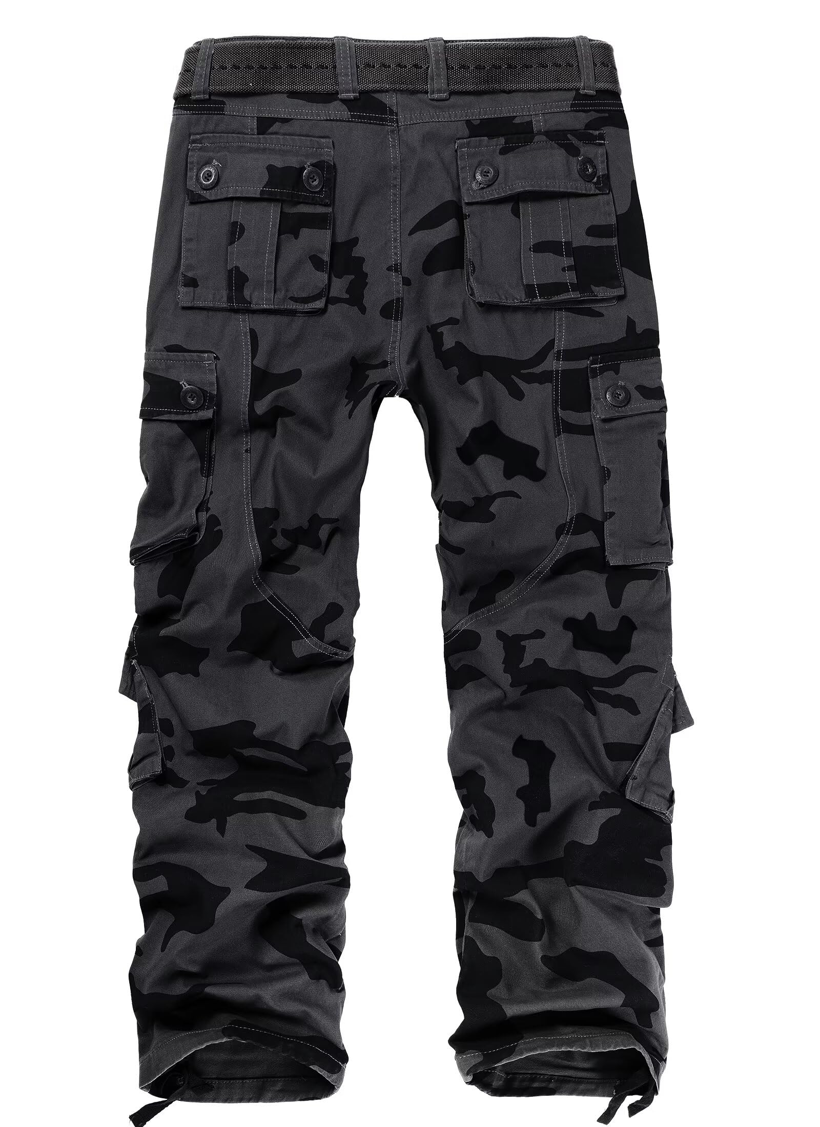 TRGPSG Men's Wild Cargo Pants, Camo Pants Cotton Casual Work Hiking Pants with 8 Pockets 5337 E Camo 34