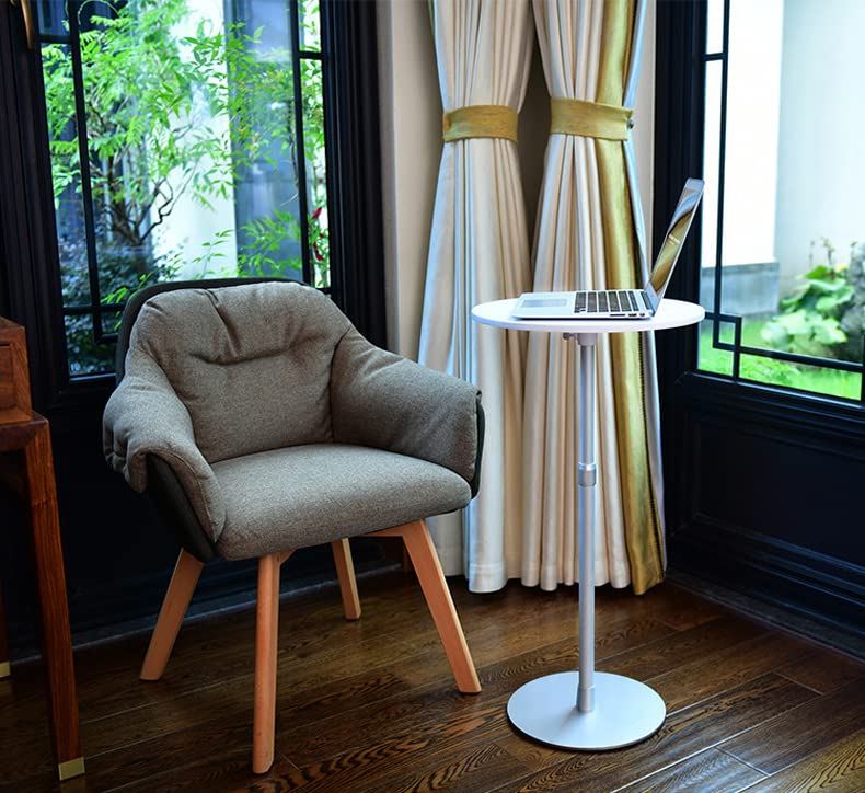 ERFEI Bar Table 15.75inch Small Round Top Adjustable Height 22.64-33.46in Multifunctional Side Table for Pub Bar Dining Bistro Cafe