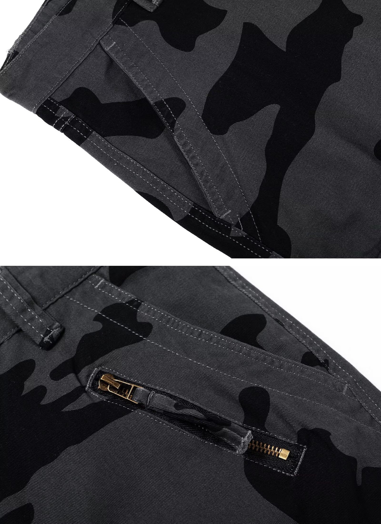 TRGPSG Men's Wild Cargo Pants, Camo Pants Cotton Casual Work Hiking Pants with 8 Pockets 5337 E Camo 34