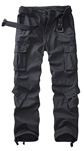 AKARMY Womens Cargo Pants with Pockets Outdoor Casual Ripstop Camo Military Combat Construction Work Pants 2036 Steel Gray 8