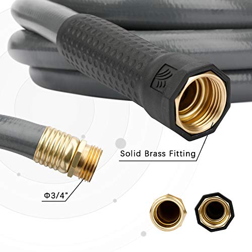 Worth Garden 5/8 in. x 3ft Short Hose - Durable PVC Non Kinking Heavy Duty Water Hose with Brass Hose Fittings - 12 Years Warranty - H055D01