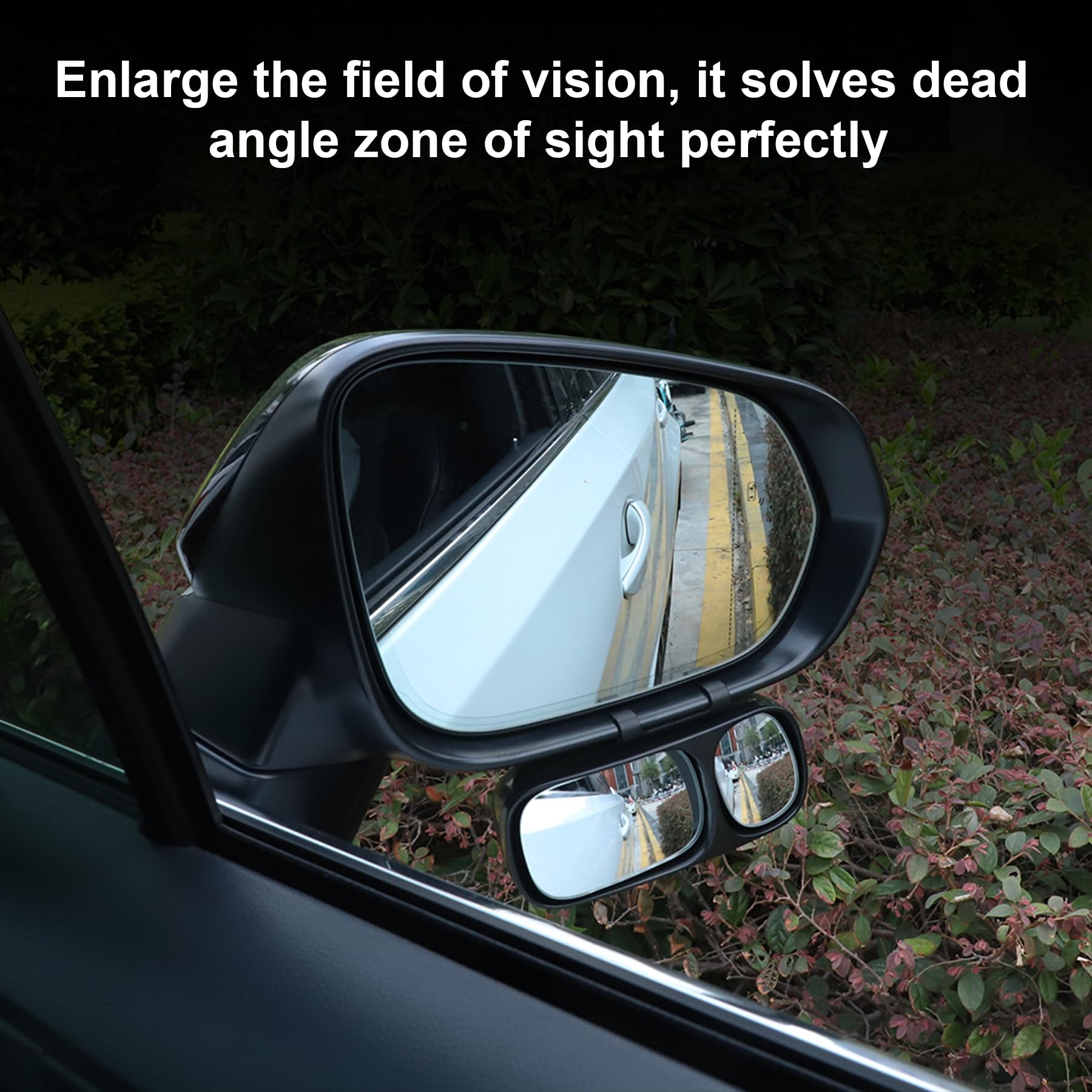 LivTee Blind Spot Mirror, Double Adjustable Mounted Blindspot Mirror HD Glass Wide Angle View, Side Rearview Mirror Universal, Right