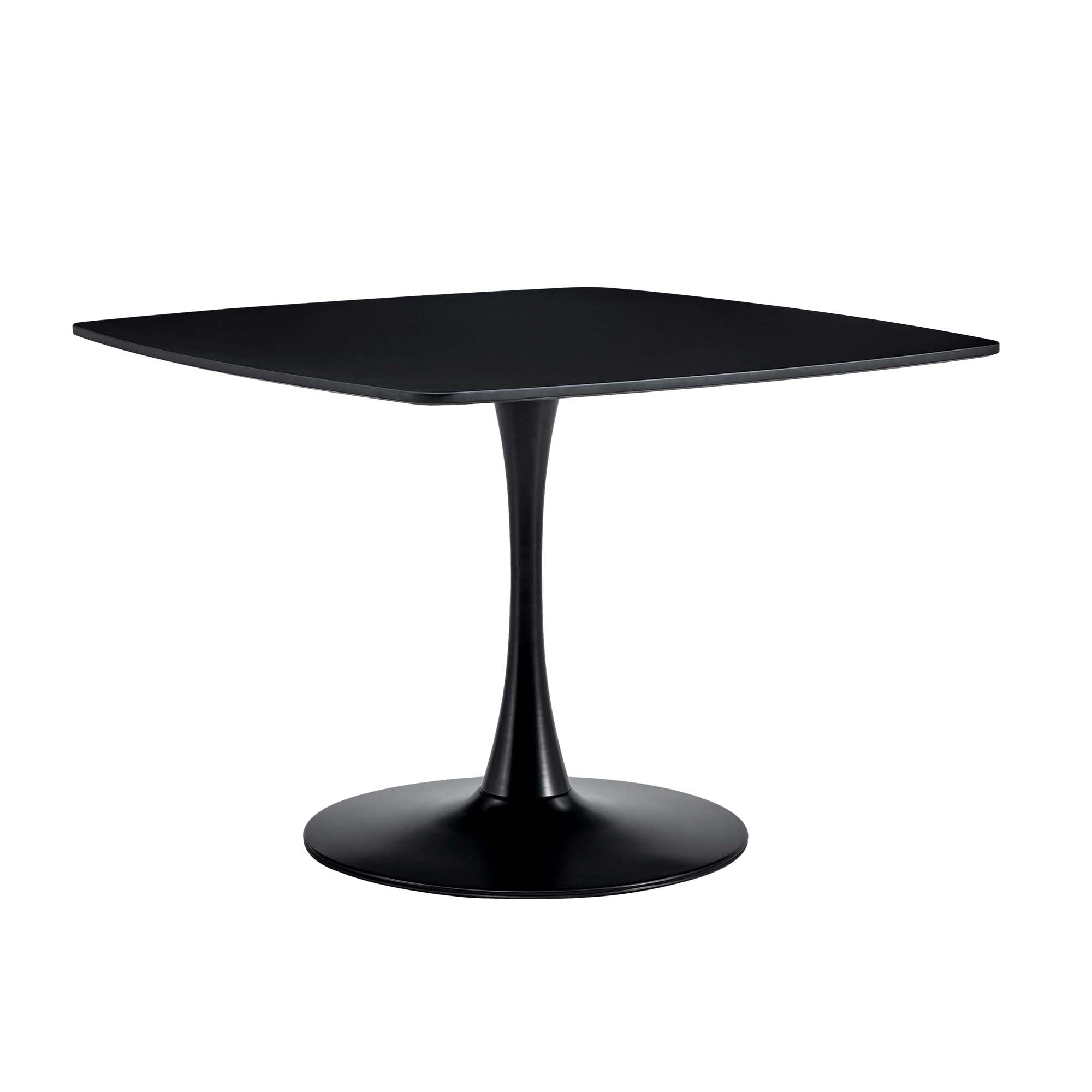 LABDIP Premium Mid Century Black Dining Table - Sturdy 42.1" Wood Top - Easy Assembly - Versatile 4-6 Seater Kitchen & Coffee Table Pedestal End Table