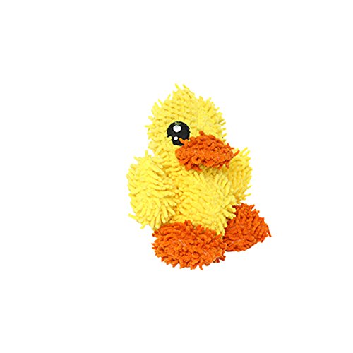 MIGHTY- Microfiber Ball Junior Duck – Made with Squeaker Balls and Minimal Stuffing. Strong & Tough. Interactive Play Dog Toy. Machine Washable & Floats