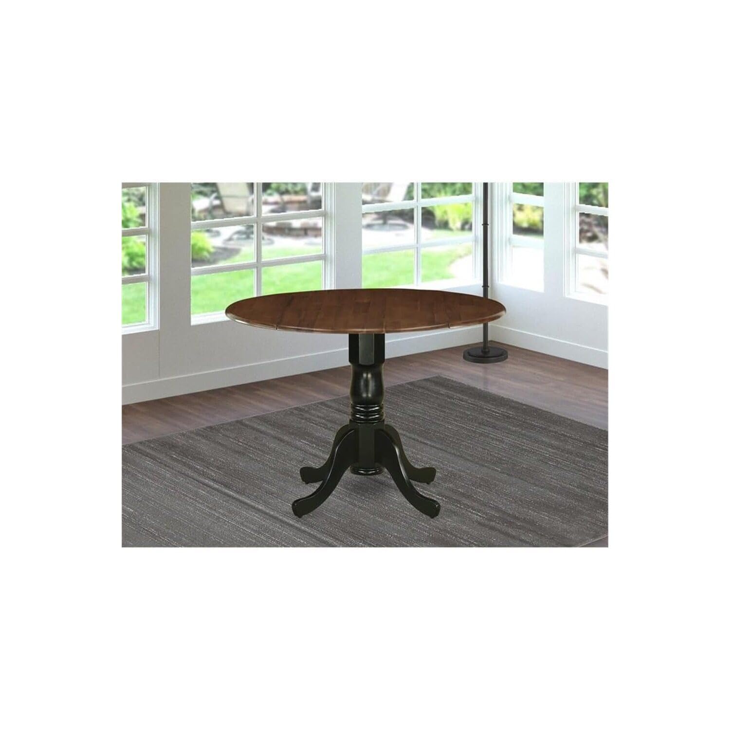HomeStock Artistic Accomplishment Antique Round Dining Table Made of Sturdy Wood, Round Table Top with Pedestal Base, Ideal for Small Dining Areas, Compact Dining Table with Dropleaf, 42 x 42 Inch