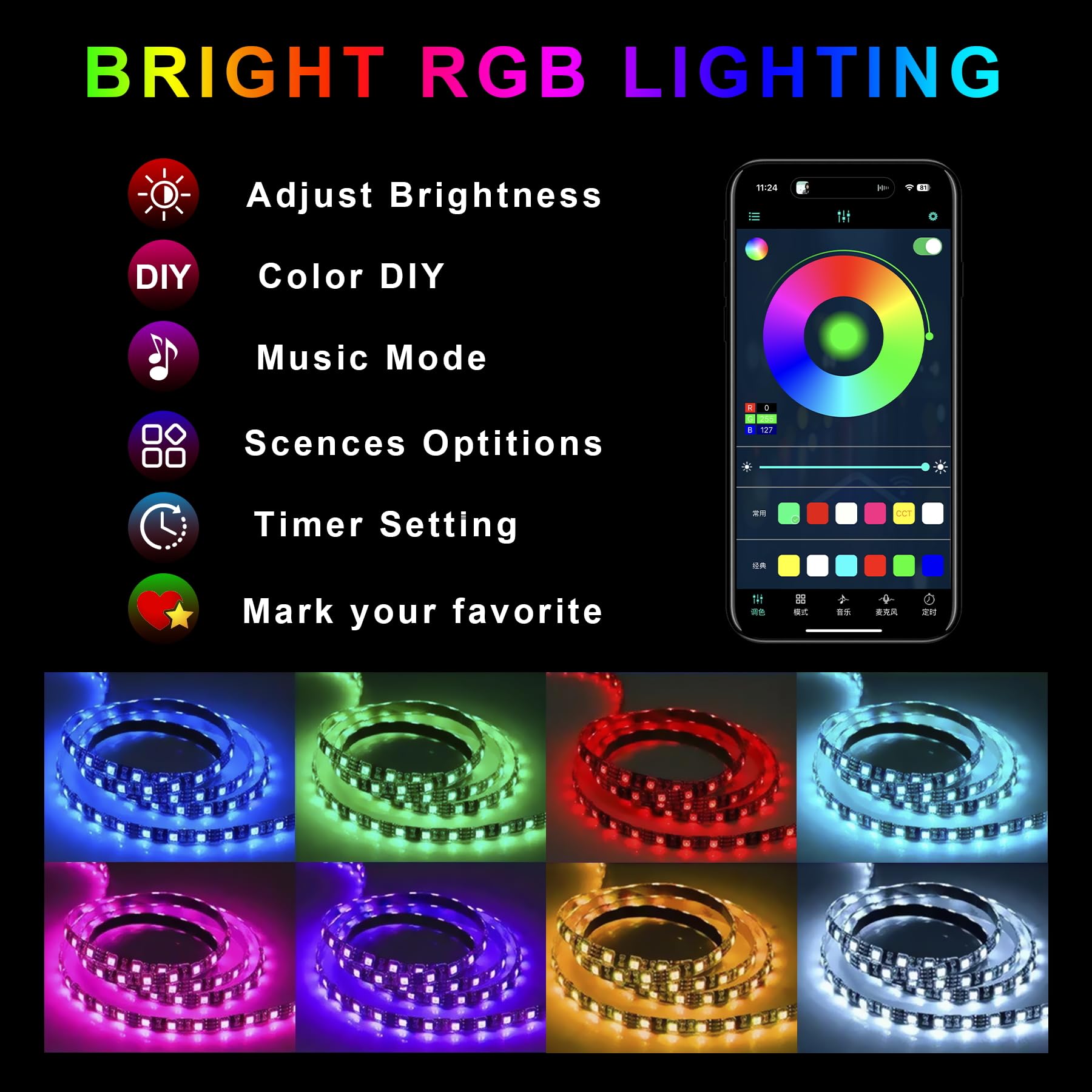 LivTee Underglow Kit for Car - Under Glow Lights with App Control, RGB LED Lights with Music & DIY Modes, 2 Line Design with 213 Flow Modes for Cars, SUVs, Trucks - Car Accessories for Men & Women