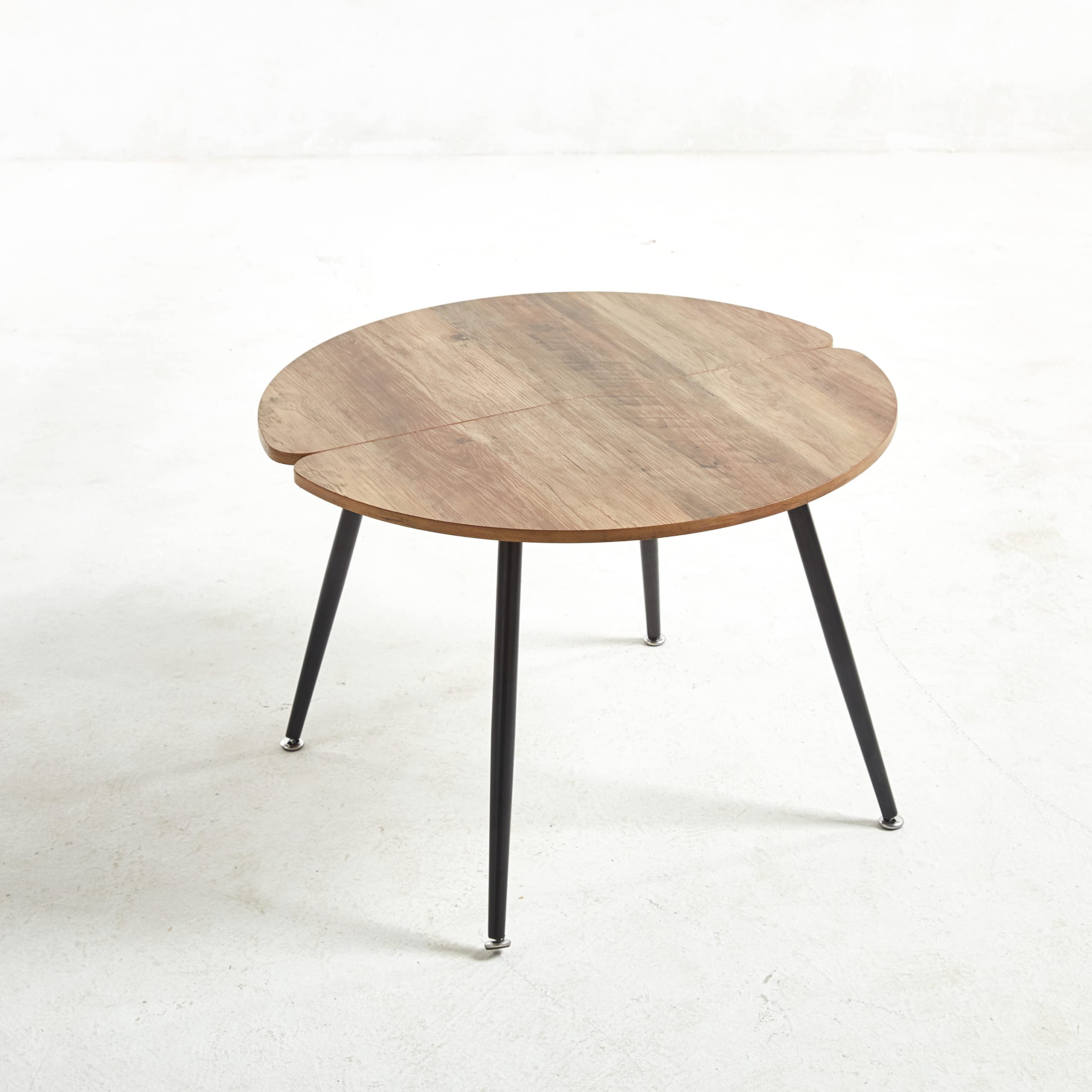 Tidyard Coffee Table for 4 People with Round MDF Table Top, Pedestal Dining Table, End Table Leisure Coffee Table Sofa End Table for Living Room Home Office