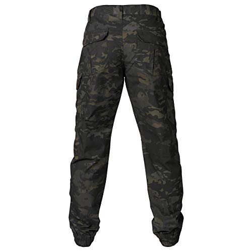NAVEKULL Men's Camouflage Tactical Pants Waterproof Lightweight Ripstop Outdoor Hiking Tapered Cargo Pants