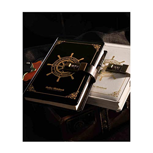 WFS Notebook Digital Password Combination Student Diary Notepad B6 PU Leather Creative Retro for Travel Business Office (Color : Brown)