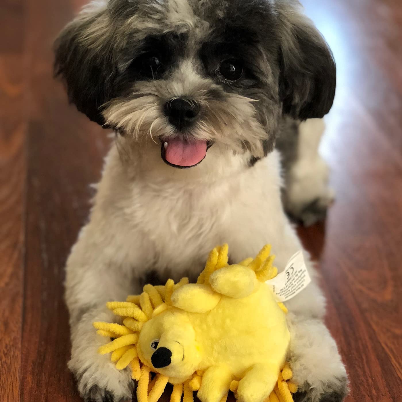 Snuggle Puppy Tender-Tuffs Tiny - Yellow Hedgehog Stuffed Plush Dog Toy with Squeaker - Small Breed Stuffed Cuddly Soft Toy