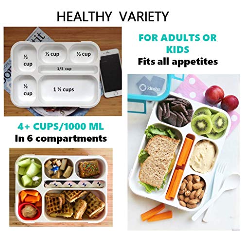 Bento Box with Bag and Ice Pack Set for Kids. Lunch Boxes Snack Containers for Boys Girls Adults. 6 Compartments, Leakproof Portion Container Boxes Insulated Bags for School Lunches, BPA Free, Lilac