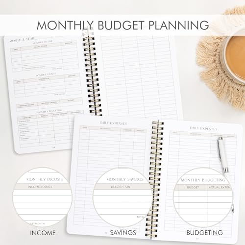 Easy to Use Monthly Budget Planner - 12 Month Financial Organizer with Expense Tracker Notebook - Monthly Money Budgeting Book That Manages Your Finances Effectively