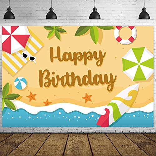 Hawaiian Aloha Party Decorations Happy Birthday Beach Theme Party Decorations Backdrop Summer Luau Beach Party Decorations Summer Banner Surfboard Party Decorations Tropical Tiki Theme Party Supplies