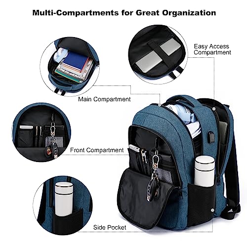 BIKROD Backpack for Boys Men, School Backpack for Teens Girls, Lightweight Casual High School Bookbag, Daily-use Travel Laptop Backpack with USB Charging Port Fits 15.6 Inch Notebook
