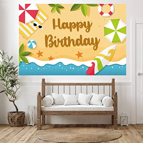 Hawaiian Aloha Party Decorations Happy Birthday Beach Theme Party Decorations Backdrop Summer Luau Beach Party Decorations Summer Banner Surfboard Party Decorations Tropical Tiki Theme Party Supplies