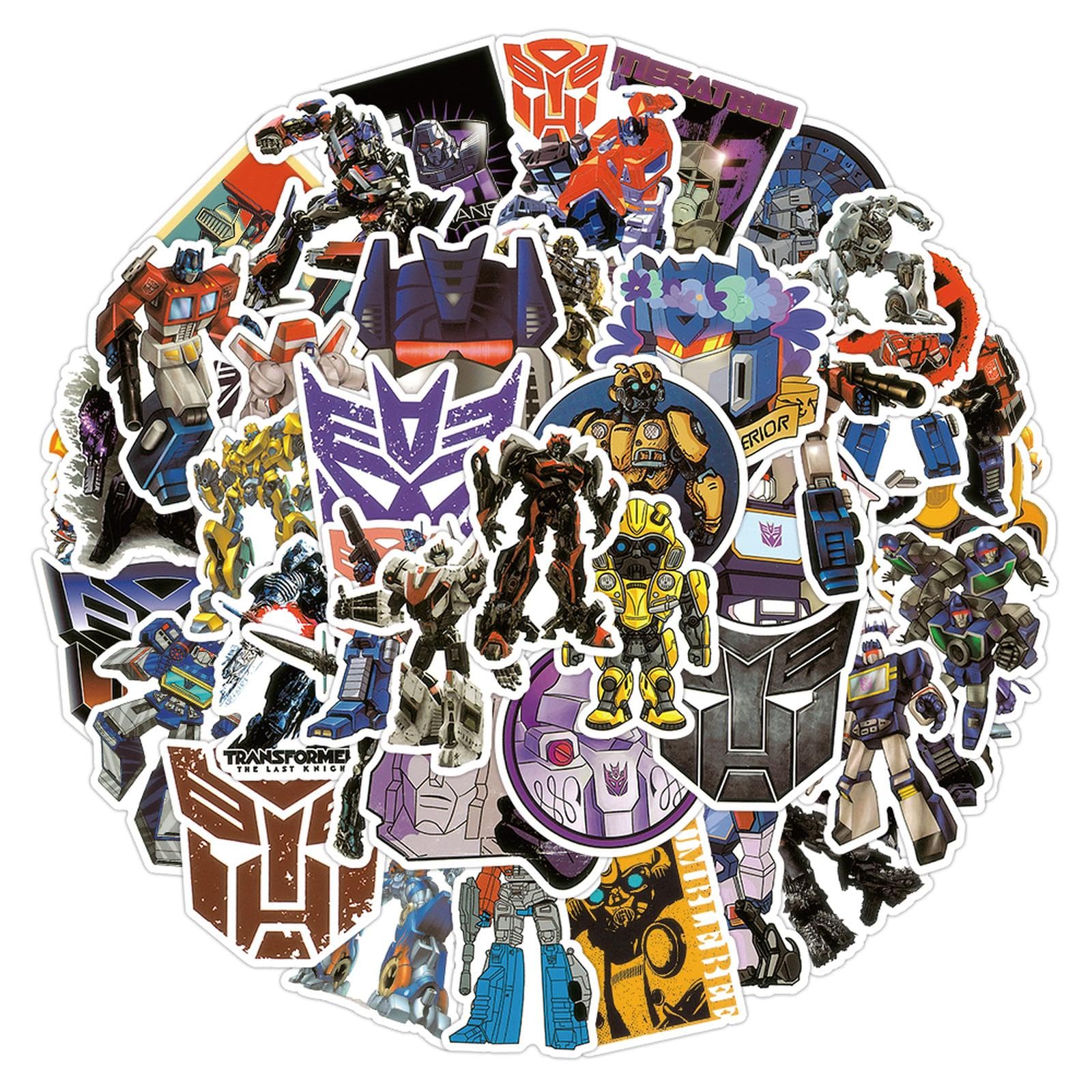 50pcs Cool Movie Cartoon Stickers for Kids Laptops,Funny Automotive Robot Waterproof Vinyl Decals for Teens Water Bottle Skateboard Bumper Pad Travel Case