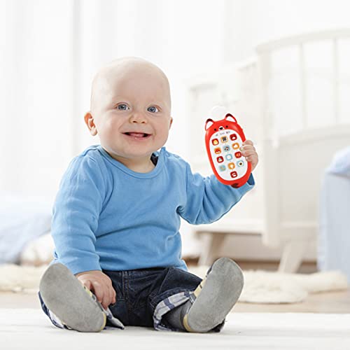 Baby Music Simulation Touch Screen Phone, Cat Foxes Chef Mobile Phone Baby Soft Glue Chewable Educational Toys 0-3 Years Old, Teething Gifts For Your Little One