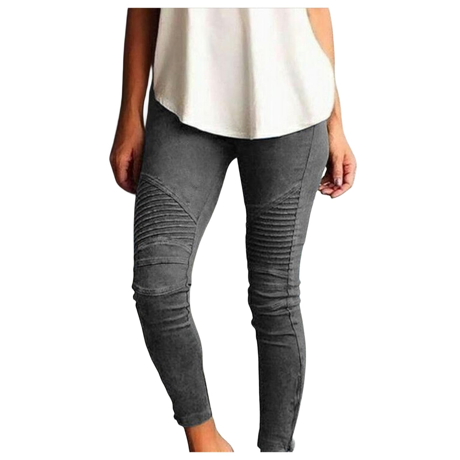 Women Pants High Waisted Cargo Pants Combat Military Trousers Wide Leg Casual Pants 8 Pockets Gray