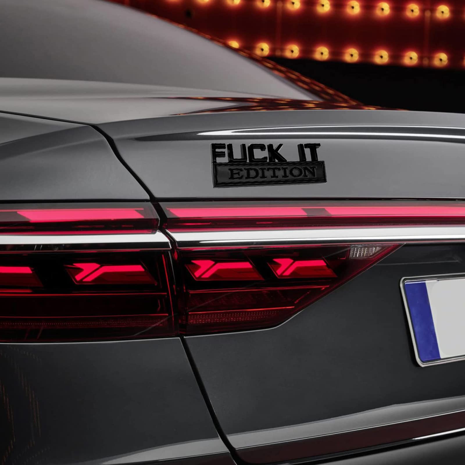 Fuck IT Edition Emblem Decal, Car Fender Bumper Hood Trunk Door 3D Badge Sticker Decal Replacement Accessories for Car Truck SUV(Black)
