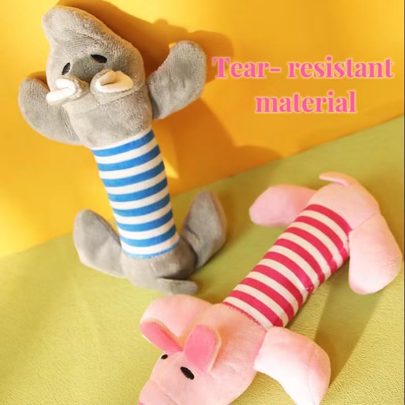 DURAGS Interactive Dog Toys with Reinforced Fabric - Set of 3 Unique Styles for Chewing and Play (Yellow Duck)