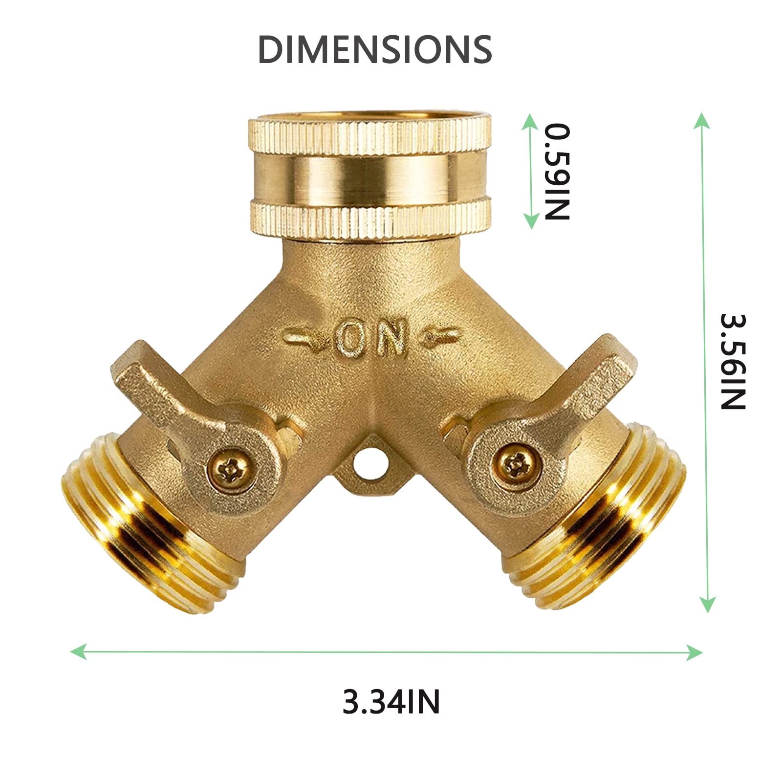 VankRing Garden Hose Y Splitters 2 Way Heavy Duty Brass 3/4" Water Splitter, Garden Water Timer, 2 Kink-Free Faucet Extension Hose Protector with 1 Set Garden Hose Quick Connectors