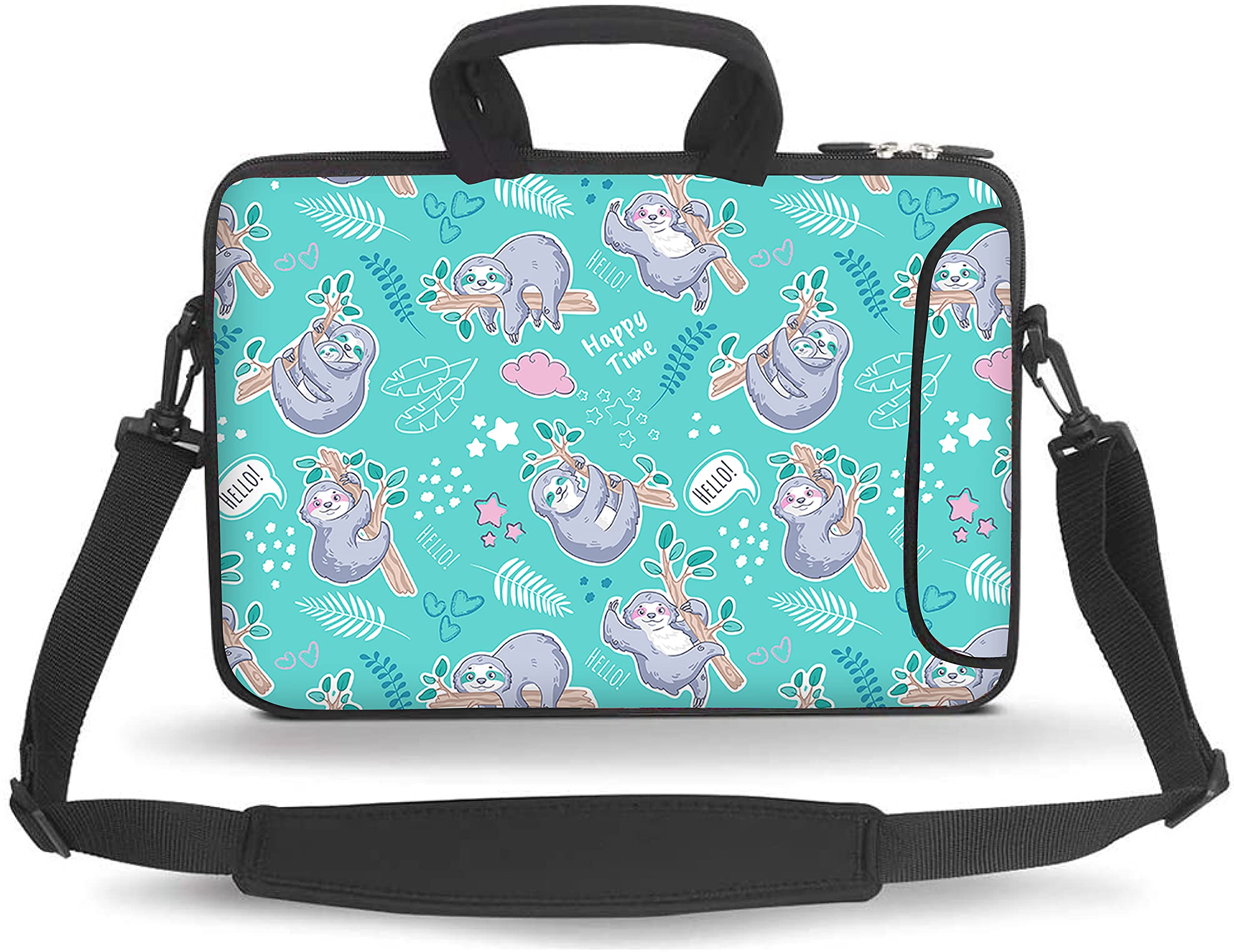 HEABPY Messenger Bag Carrying Case Sleeve with Handle Accessory Pocket Fits Laptops/Notebook/ebooks/tablet/ipad (Sloth, 13-13.3 inch)