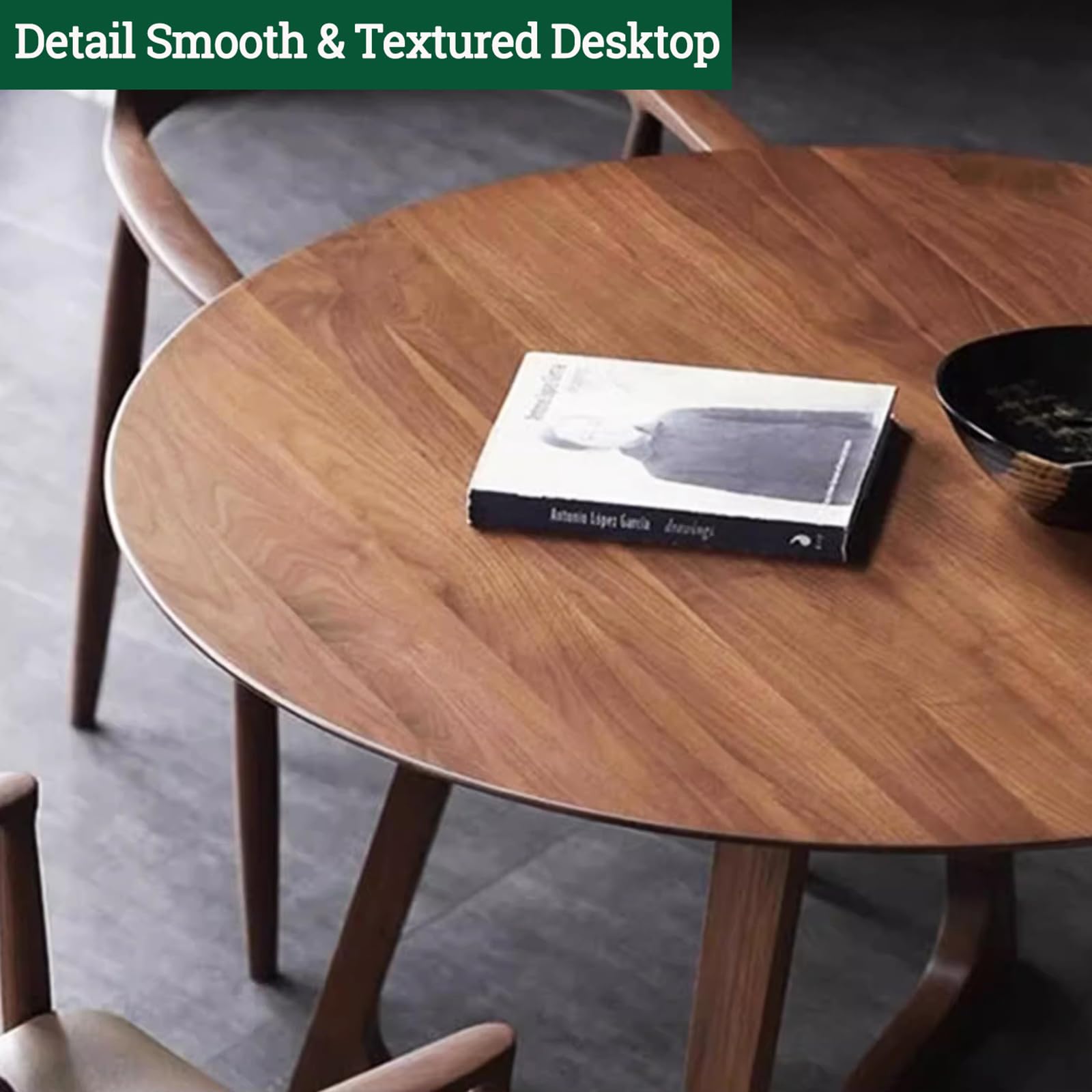 TopJia Mid Century Modern Dining Table,Round Solid Wood Kitchen & Dining Room Tables,Rustic Pedestal Table Small Leisure Coffee Table for 2,4 People(24'' Lx24'' Wx24'' H, Brwon)