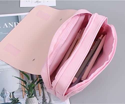 Kawaii Cherry Blossom Pencil Bag Pink Sweet Pencil Case Large Capacity Stationery Pouch School Supplies Makeup Bag Cute Pencil Case (Pink)