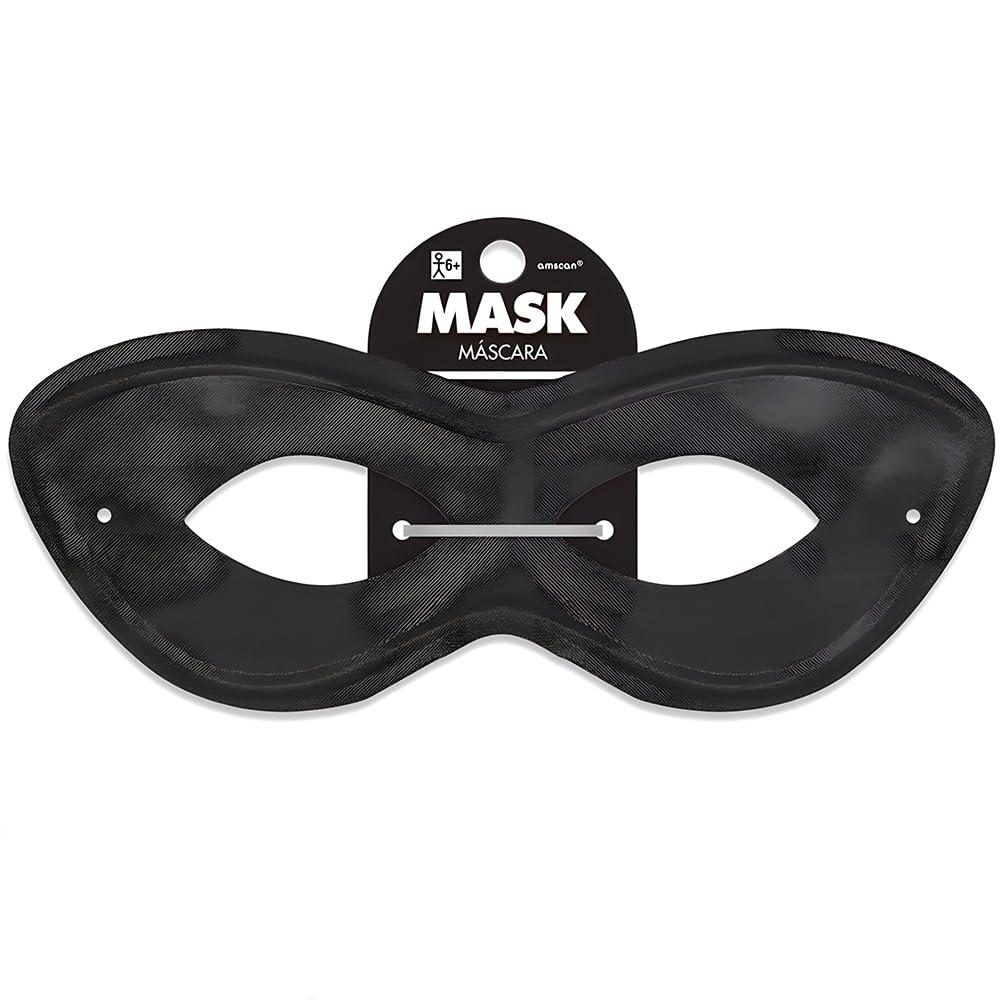 amscan Game Ready Team Spirit Party Super Hero Mask Accessory, Black, One Size, 2 7/8inch x 8 1/4inch
