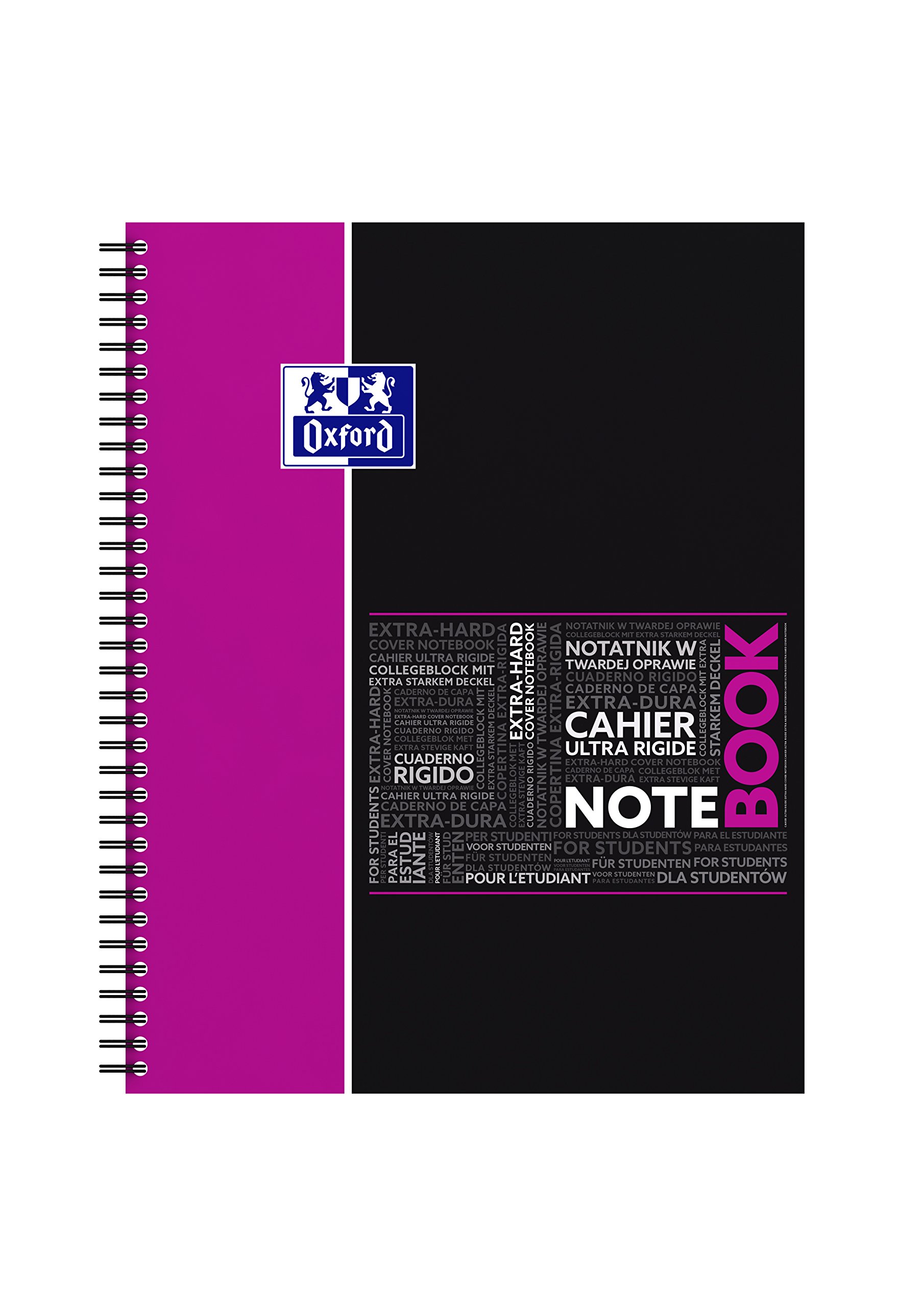 Oxford 400037407 Notebook Study Pack of 5 with 4 Colours Digital College Pad A4+ Lined 80 Sheets
