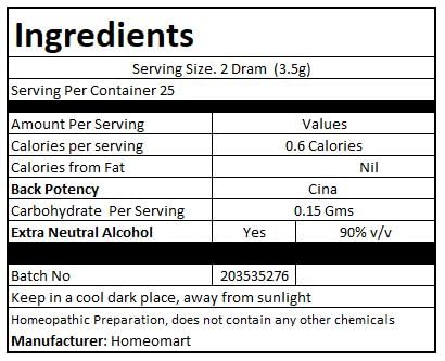homeomart.com Homeopathy Cina Pellets (Pills) in 30C Potency, Pack of 3