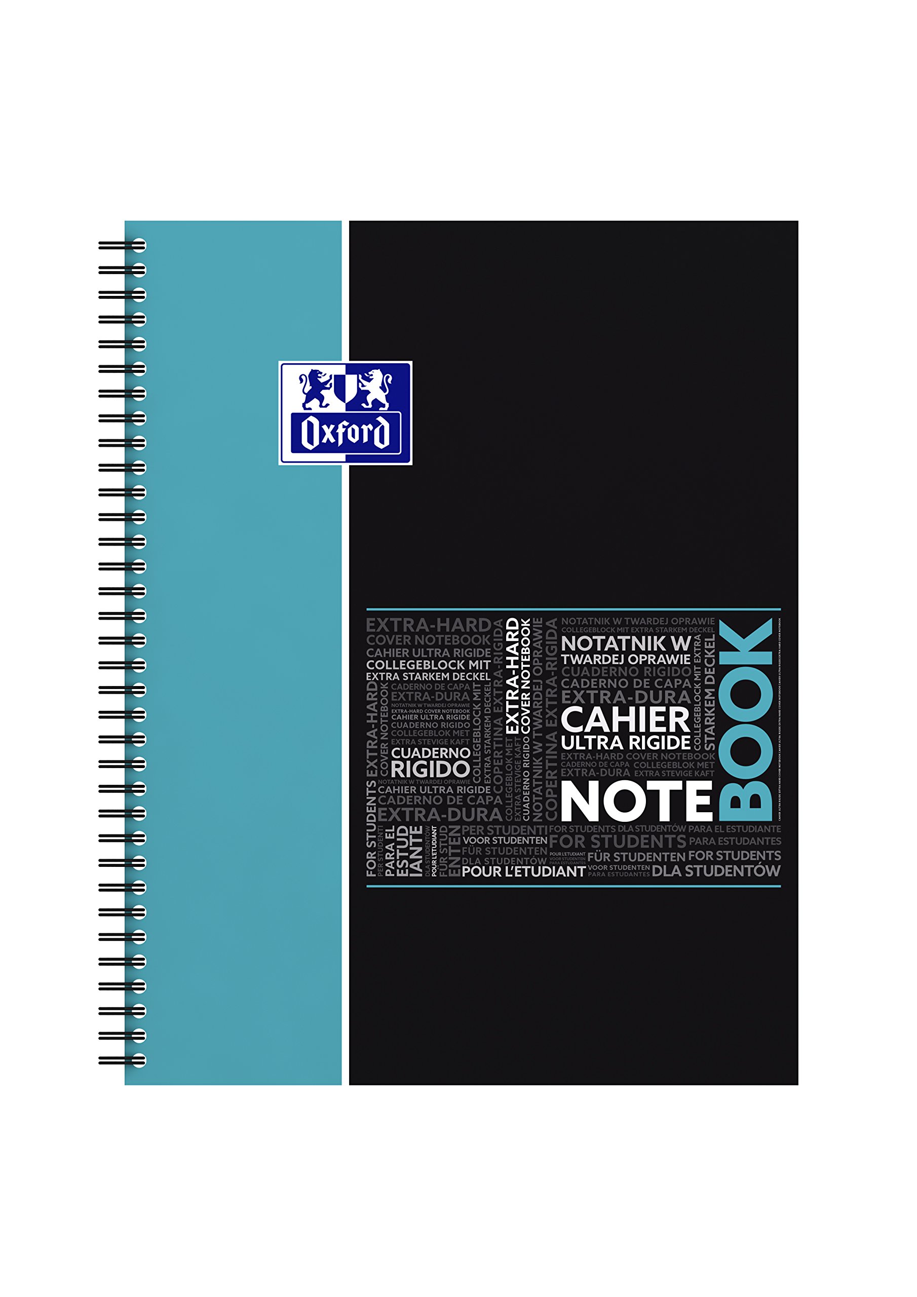 Oxford 400037407 Notebook Study Pack of 5 with 4 Colours Digital College Pad A4+ Lined 80 Sheets