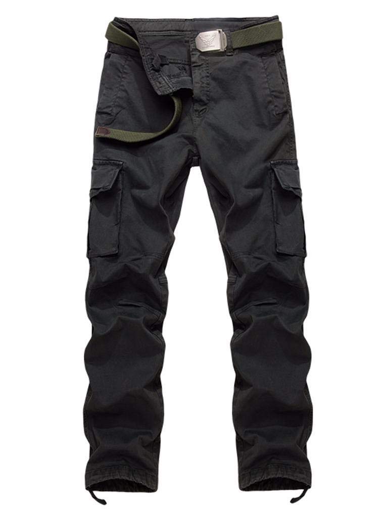 TRGPSG Men's Casual Relaxed Fit Cargo Pants Lightweight Hiking Pants Outdoor Combat Fishing Travel Pants Dark Gray 38