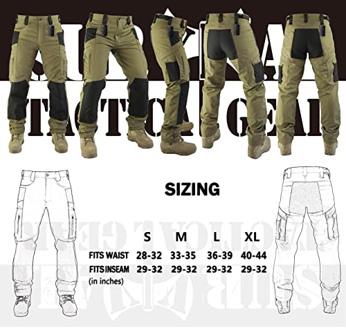 Survival Tactical Gear Combat Pant Motorcycle Riding Pants Ripstop Military Camo Trousers for Camping Hiking (Multicam Black, M)