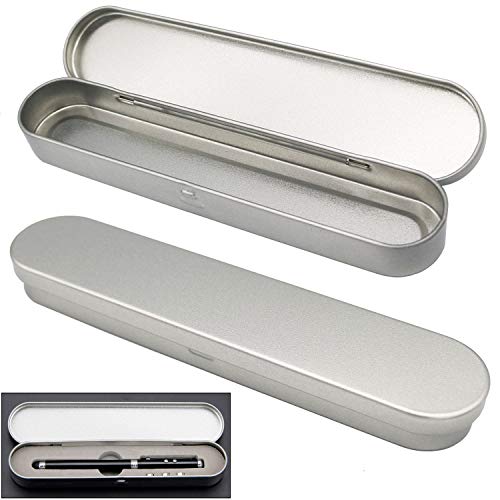 5 Pcs Metal Hinged Tin Stationery Box Small Pencil Case Rectangular Empty Hinged Tins Box Containers Storage Home Organizer for Pen Pencil,Makeup Brushes,Syringe and Ect