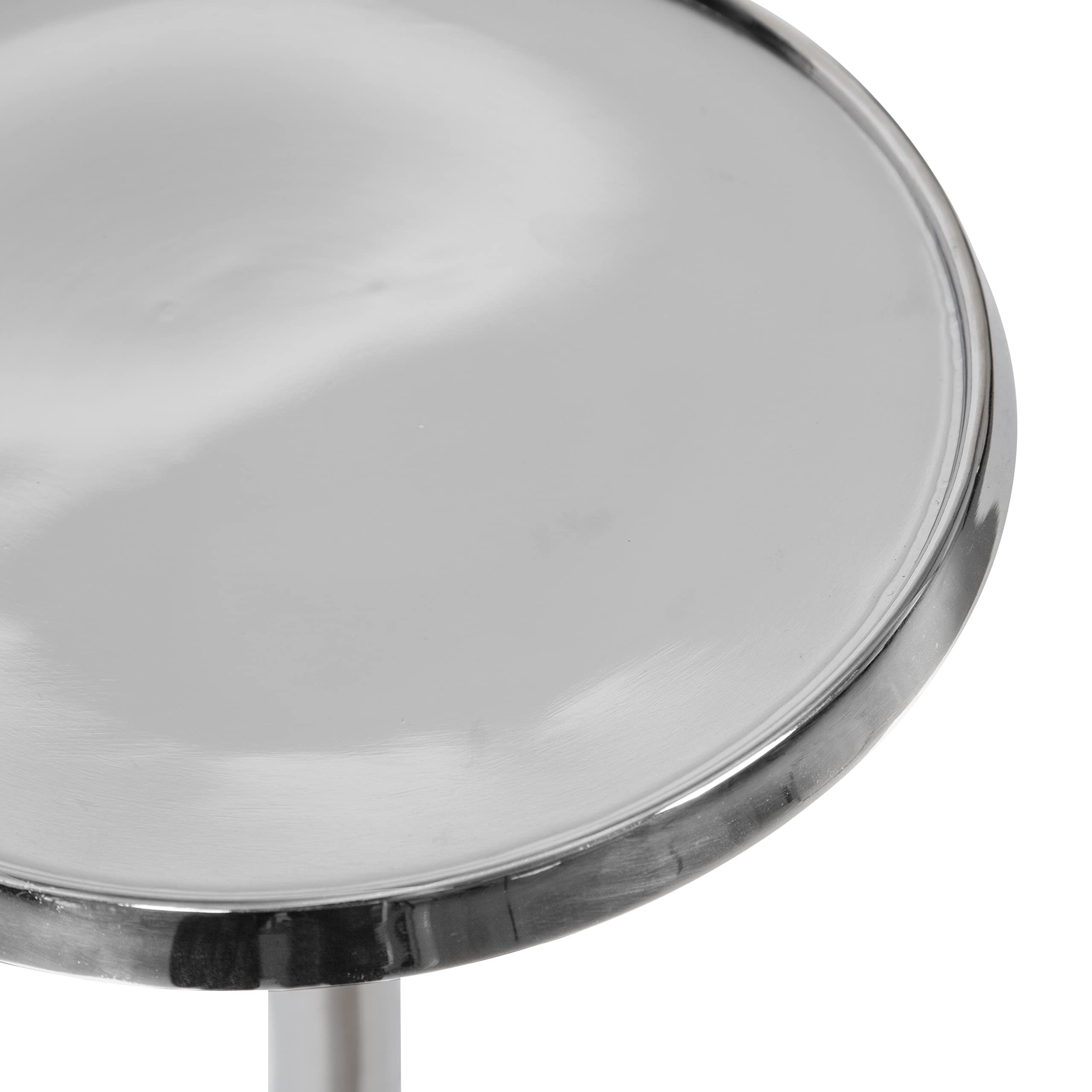 Kate and Laurel Sanzo Modern Pedestal Side Table, 9 x 9 x 23, Silver, Decorative End Table with Sleek Tabletop
