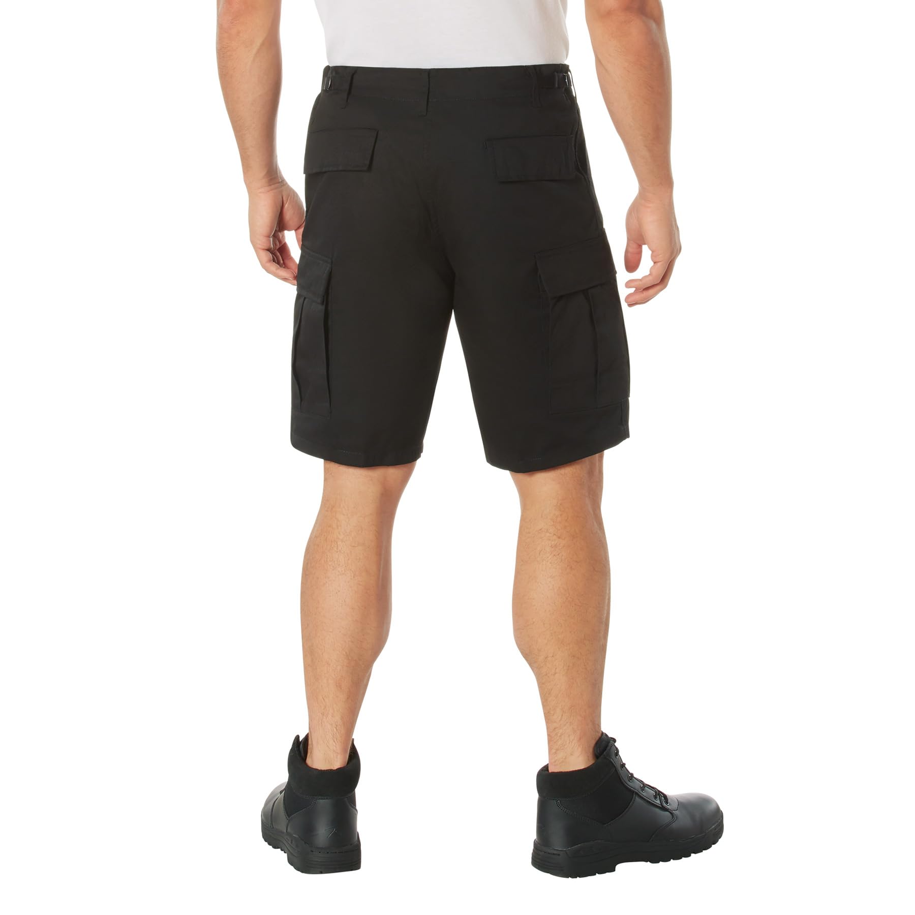 Rothco Men's Ultra Force Military Style BDU Combat Shorts, Black, Large Regular (Waist:35" to 39")