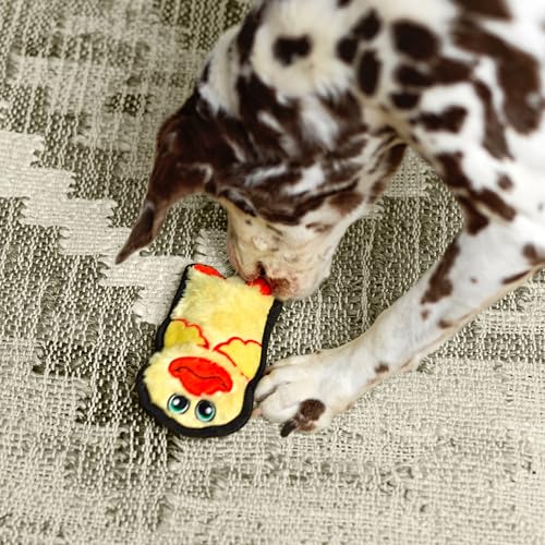 Outward Hound Durablez Tough Plush Squeaky Dog Toy, Duck, Yellow, XS