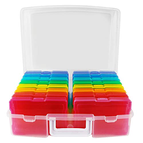 novelinks Photo Case 4" x 6" Photo Box Storage - 16 Inner Photo Keeper Photo Organizer Cases Photos Storage Containers Box for Photos (Multi-Colored)